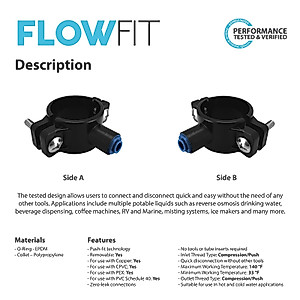 Drain Saddle Valve for Reverse Osmosis and Under Sink Water Filtration System – ¼” Quick Connect Pipe Saddle – for Pipes up to 1.5” in Diameter – Express Water