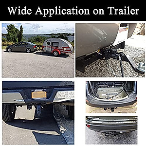 Oyviny 4-Way Flat to 7-Way Round Blade and 4 Way Trailer Wiring Harness Adapter Vehicle-Side 4 Pin to Trailer-Side 7 Pin and 4 Pin Dual-Output Connector with Mounting Bracket for Truck RV(Black)