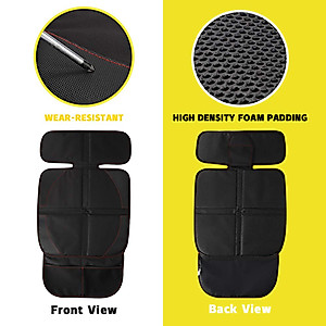 FASITE Car Seat Protector for Baby Child Car Seats - Non-Slip Waterproof Car Seat Cover Pad Protector with Mesh Pockets