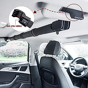 LITTLEMOLE Car Clothes Hanger Bar, Expandable Vehicle Clothing Rack Hanger Rod with Heavy Duty Metal and Rubber Grips, Great for Travel or Garment Cloths