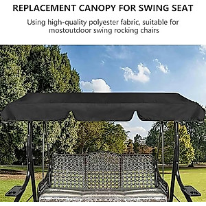 BTURYT Swing Chair Canopy Replacement, 2-3 Seater Swing Chair Canopy Cover, Anti-UV Waterproof Swing Chair Top Cover Roof for Outdoor Garden