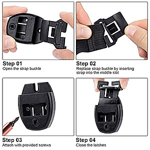 OIIKI 4 Sets Spa Hot Tub Cover Clips, Hot Tub Cover Broken Latch Repair Kit- Replacement 4 Latches Clip Locks, 4 Slides, 4 Keys with 8 Screws, Hardware Accessories for Spa Cover Straps (Black)