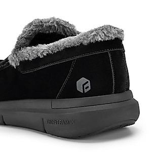 FitVille Extra Wide Men's Slip-on House Slippers - Non Slip Orthopedic Winter Slippers for Wide Feet - Indoor & Outdoor