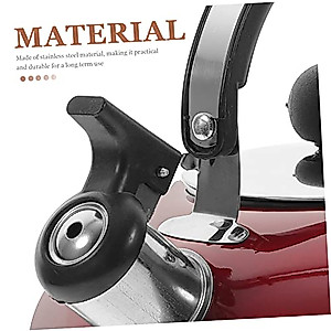 OUSIKA 3pcs Buzzing Kettle Induction Tea Kettle Cordless Kettle Camping Tea Kettle Water Kettle Stovetop Stainless Steel Whistling Teapot Boiling Tea Kettle Water Pot Anti-rust Kettle Red Kettle (Col