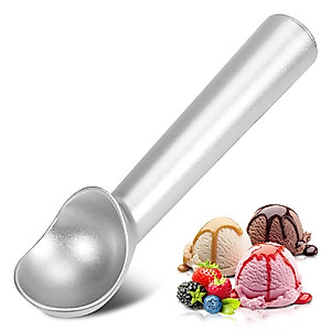 Ice Cream Scoop,7 inches Nonstick Anti-Freeze One Piece Aluminum Scooper Spoon, Heavy Duty Durable Design, Easy Clean, for Gelato, Cookie Dough, Sorbet, Almond