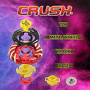 Crush Blades Metal Fusion Starter Set with 1 Battle Top Mercury Anubius 85XF, 1 Launcher, Metal Wheel, Track and Base, Duel Spinning Game for Kids Aged 8 and Above
