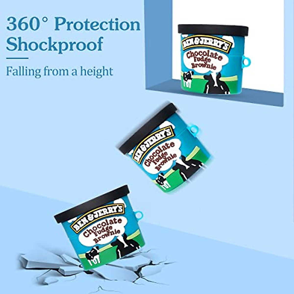 3Pack Food Case for AirPods Pro Case, Alquar Cute Kawaii Cheese Reese's Chocolate Fudge Cartoon Silicone Cases Shell, Unique 3D Funny Fun Design Protectiver Skin AirPods Pro Case Cover for Girls Women