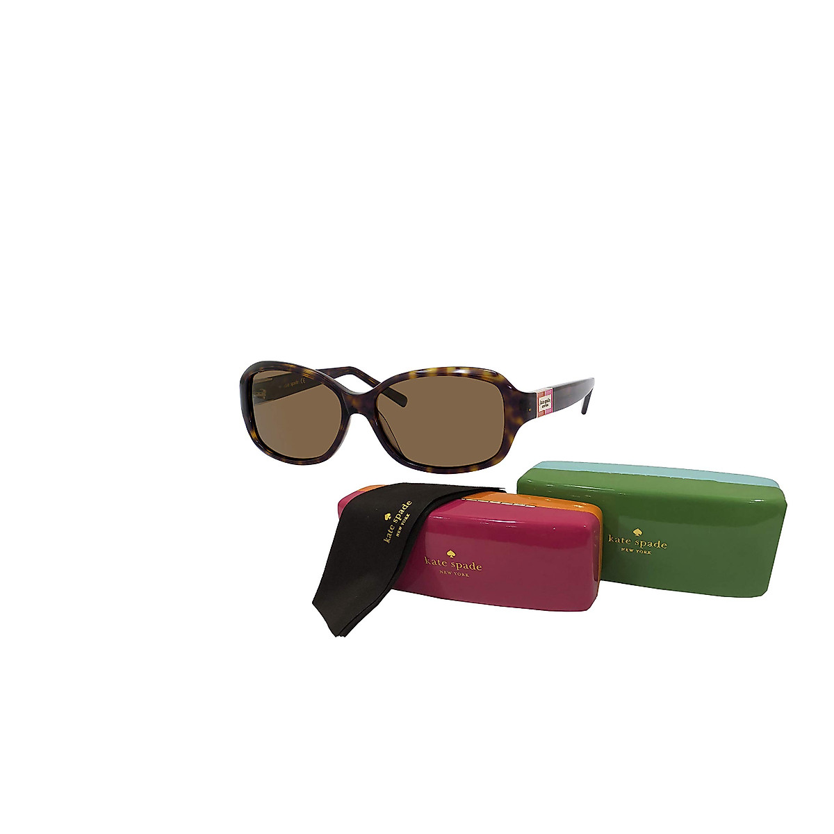 Kate Spade New York Annika/S 086P 56MM Tortoise/Dark Prown Polarized Rectangular Sunglasses for Women + BUNDLE with Designer iWear Eyewear Kit