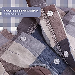 Dog Shirt, Plaid Dog Clothes Boy Girl Outfit with Bow Tie, Casual Cozy Cat Shirt Clothes Tee, Breathable Pet Apparel Polo Puppy T-Shirt, Spring Fashion Coat for Small Medium Dogs, M