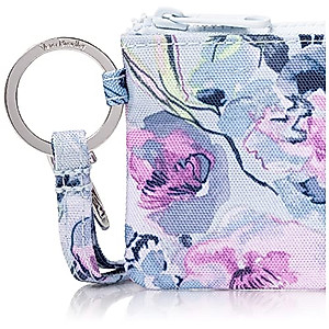 Vera Bradley Women's Recycled Lighten Up Reactive Zip ID Case and Lanyard Combo, Fresh-Cut Bouquet, One Size