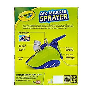 Crayola Air Marker Sprayer Airbrush Kit, Gift for Kids Age 8, 9, 10