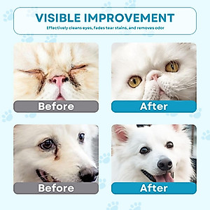 CINOKAI Pet Eye Wipes for Cats and Dogs, Dog Eye Wipes, Eye Wipes for Dogs, Pet Eye Wipes for Remove Tear Stain, Eye Debris, 100 Count