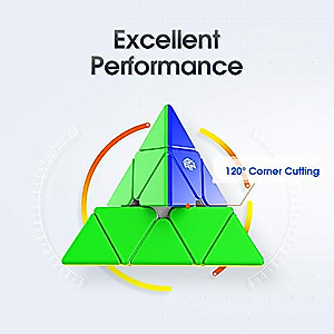 GAN Pyraminx 60 Magnets, Speed Magnetic Pyramid Puzzle Stickerless Triangle Cube GES+(Enhanced)