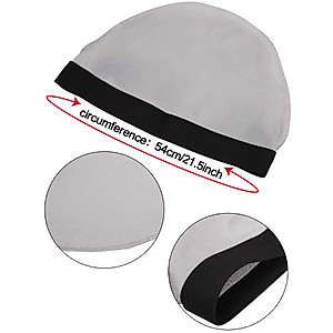 6 Pieces Silky Wave Caps for Men Kids 360 Wave Durag Cap Elastic Wave Velvet Hat (Black, Silver, Red, Green, Purple, Blue)