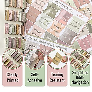Mr. Pen- Bible Tabs, 75 Tabs, Boho Theme, Laminated Bible Tabs for Women and Men, Bible Tabs for Study Bible, Bible Index Tabs, Bible Book Tabs, Bible Labels Tabs, Mr Pen Bible Tabs
