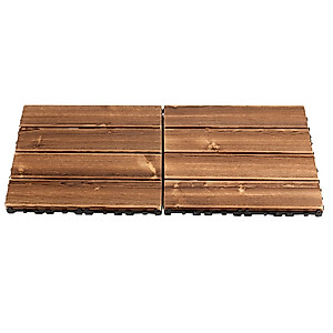 SEUNMUK 7 Pack Interlocking Flooring Tiles Patio Wood Deck Tiles, 12 x 12 Inch Wood Plastic Composite Tiles Outdoor Interlocking Tiles for Indoor Outdoor Patio Garden Deck Poolside Brown, Waterproof