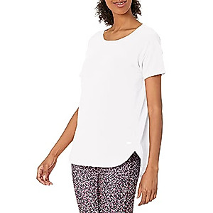 Amazon Essentials Women's Studio Relaxed-Fit Lightweight Crewneck T-Shirt (Available in Plus Size), White, Medium