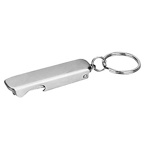 Dilwe 2 in 1 Nail Cutter Bottle Opener, Stainless Steel Mini Foldable Nail Clippers with Keychain