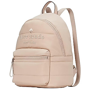 Kate Spade New York Women's Ella Ksnyl Puffy Backpack, Warm Beige