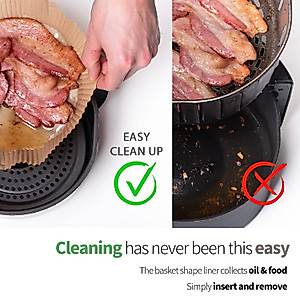 50 PCS Air Fryer Parchment Paper Liners - 6.3" (16cm) Air Fryer Liner with Wall - Air Fryer Disposable Paper Liner For Medium & Small Air Fryer Liner Basket - Air Fryer Accessories