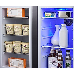 Summit Appliance FFRF36IF Side-By-Side Refrigerator-Freezer, 5.8 cu.ft Capacity, Frost-free, Digital Thermostat, LED Lighting, Fan-force Cooling, Temperature Memory Function, Leveling Legs