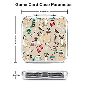 Pug christmas fabric cute pug dog design cute pugs best pugs fabric cute pug design tfr Game Card Case for Swítch Protective Portable Case Box with 12 Cartridge Slots