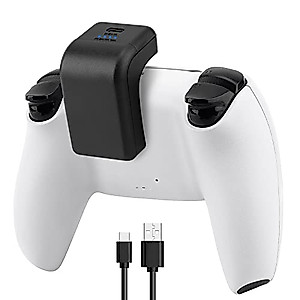 SIKEMAY PS5 Controller Accessories Rechargeable Battery Pack, 1800mAh Fast Charging External Battery with LED Indicator and USB Type-C Charger Cable, Portable Wireless DualSense Kit - Black