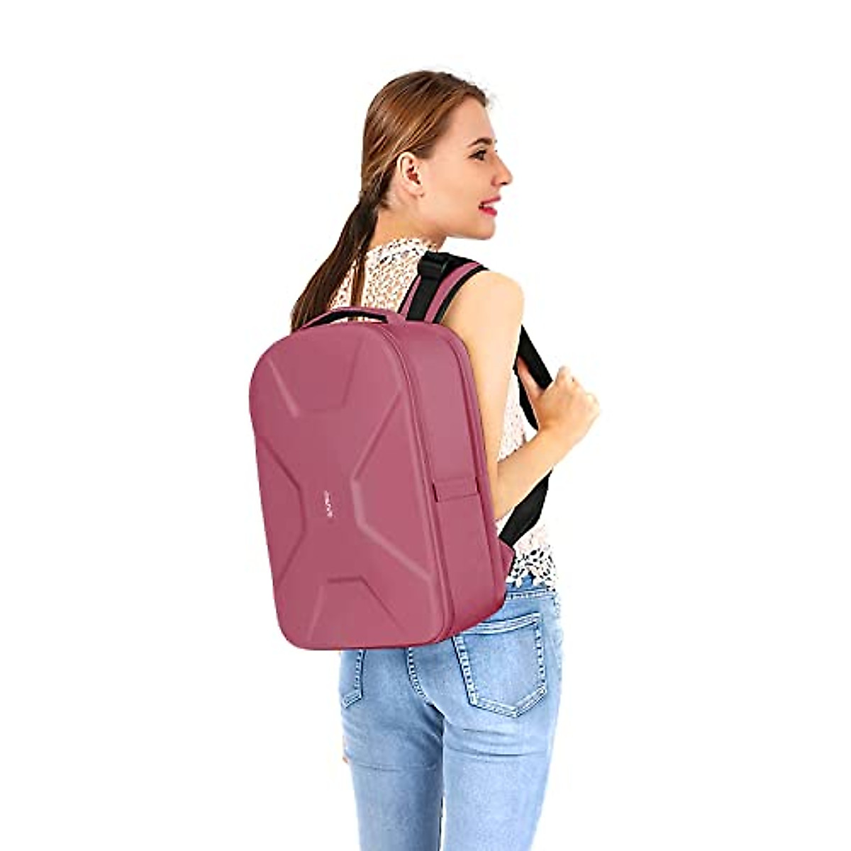 MOSISO Camera Backpack, DSLR/SLR/Mirrorless Photography Camera Bag 15-16 inch Waterproof Hardshell Case with Tripod Holder&Laptop Compartment Compatible with Canon/Nikon/Sony, Dusty Rose