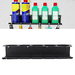 MESSTIME Spray Bottle Storage Rack Carbon Steel Wall Mounted Aerosol Rack Pneumatic Tool Holder Organizer with 5 Holes and 6 Slots for Garage Home