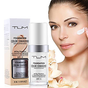 KOSIMI 30ml TLM Color Changing Foundation Liquid Base Makeup Change To Your Skin Tone By Just Blending, white