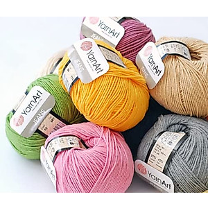 Yarn Art YarnArt Jeans Sport Yarn 55% Cotton 45% Acrylic 1 Skein/Ball 50 gr 174 yds Cotton Yarn Knitting Yarn Soft Yarn amigurumi Cotton Yarn (40)