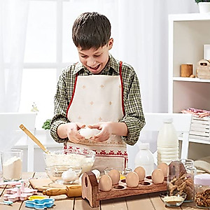 Set of 3 Pieces Wooden Egg Holder Countertop Egg Storage Trays Hold 36 Fresh Egg Stackable Wood Deviled Egg Tray Organizer Rustic Egg Rack Container for Kitchen Counter Display Refrigerator Storage