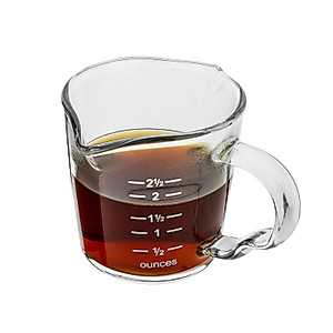 Beautyflier 3 Ounce Espresso Shot Glass Triple Pitcher Barista Double Spouts, Espresso Wine Glass Parts Clear Glass(Wide)