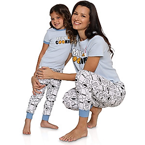 Prestigez Sesame Street Cookie Monster Women Mommy and Me 2pc Pajama Set, Blue, X-Large