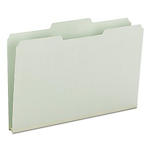 Smead Pressboard File Folder, 1/3-Cut Tab, 1" Expansion, Legal Size, Gray/Green, 25 per Box (18230)