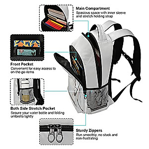 White Horse Backpack for Students Boys Girls School Bag Travel Daypack