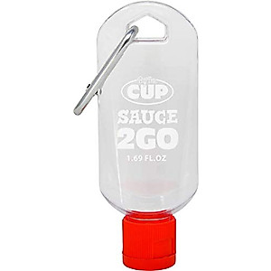 By The Cup Sauce 2 Go Keychains 1.69 Fluid Ounce and 1 Fluid Ounce Empty Mini Sauce Bottles (Sauce Not Included)
