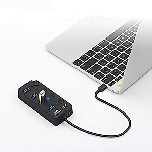 JSANSUI Distributor hub USB3.0 Four-Port HUB with Power Splitter and One-Port 4-Port Hub with PC and Laptop Switches