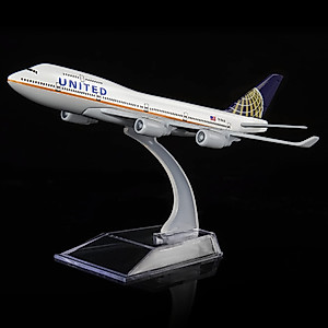24-Hours Airplane Model United Airlines B747 Plane Model Alloy Metal Aircraft Model Birthday Gift Plane Models Chiristmas Gift 1:400