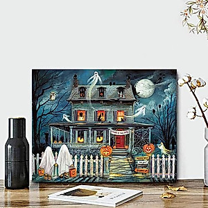 Halloween Diamond Painting Kits for Adults,5D DIY Ghost Crystal Diamond Art Paintings, Horror Diamond Paintings Gem Art Crafts Wall Decoration Gift 12X16Inch