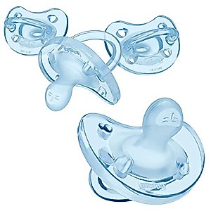 Chicco PhysioForma® 100% Soft Silicone One Piece Pacifier for Babies 0-6m, Orthodontic Nipple, BPA-Free, 4-Count with Sterilizing Case,4 Count (Pack of 1)