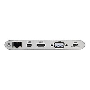 Tripp Lite USB 3.1 Gen 1 USB-C Docking Station w/ USB-A, HDMI, VGA, mDP, Gigabit Ethernet, Mem Card, 3.5mm & USB-C PD Charging, USB C, USB Type C, USB Type-C (U442-DOCK1)