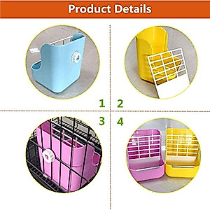 Rabbit Feeder Bunny Guinea Pig Hay Feeder, Hay Food Bin Feeder, Hay and Food Feeder Bowls Manger Rack for Rabbit Guinea Pig Chinchilla (White+)