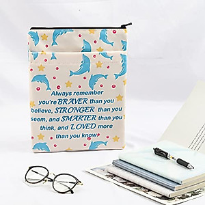 WSNANG Dolphin Gifts Dolphin Book Sleeve with Zipper Dolphin Lovers Gift Dolphin Book Covers for Paperback Book Protector Gift Dolphin Spirit Animal Gift (Dolphin BS)