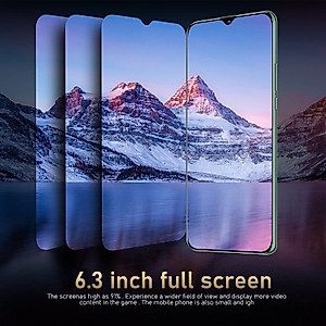 Vikye 6.3 Inch Ultra HD Screen 4GB RAM 64GB ROM 8MP and 24MP Camera Face Recognition 3G WiFi GPS Mobile Phone for Android 12 US Plug 100V to 240V (Green)