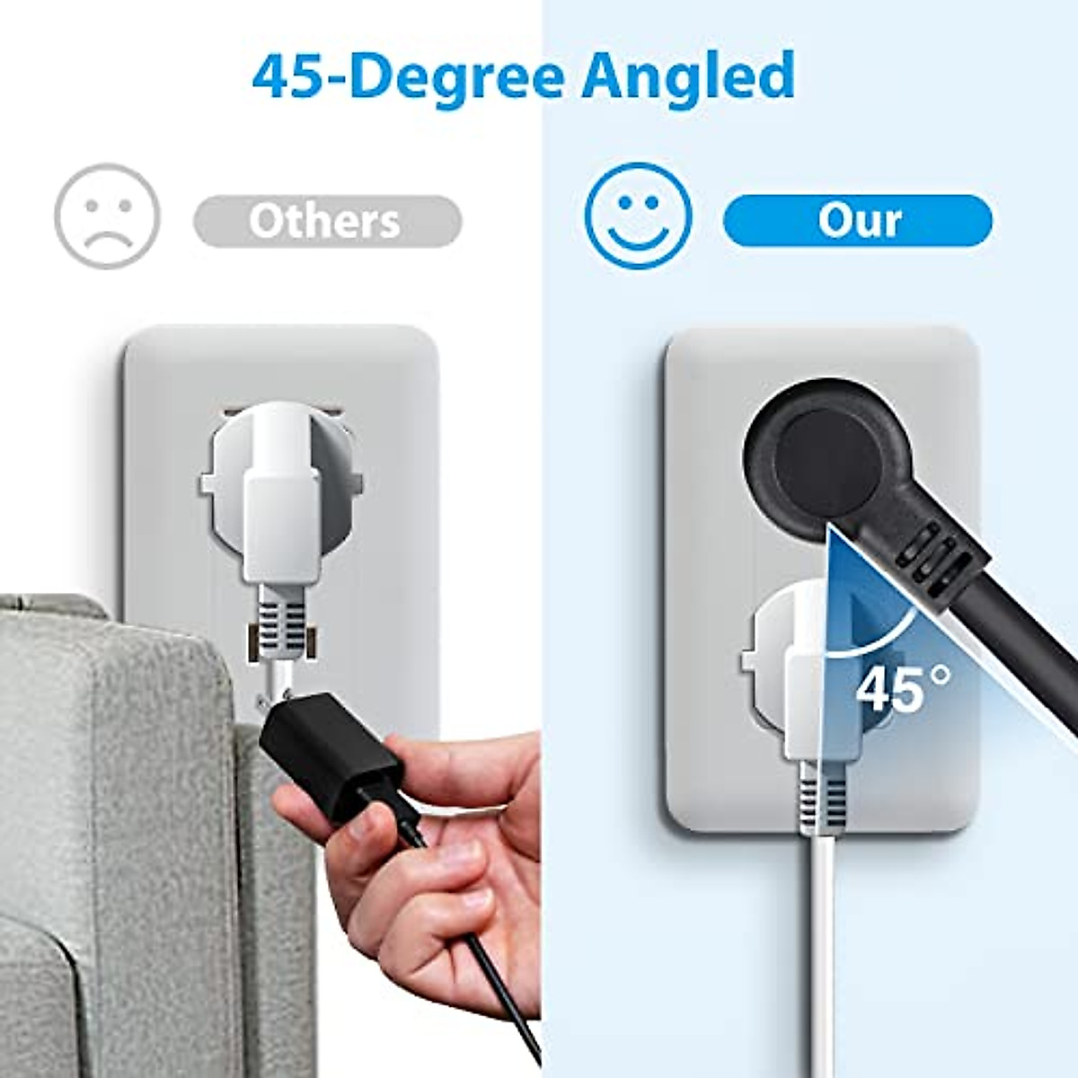 Power Strip Tower AOFO Surge Protector 12 AC Outlets with 4 USB Ports Charging Station with Overload Protection, Widely Spaced Multiple Outlets with 10Ft Long Extension Cord for Home, Dorm & Office