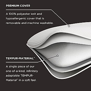 Tempur-Pedic Memory Foam Symphony Pillow Luxury Soft Feel, Standard, White