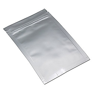 MITOB Flat Mylar Bags Zipper Lock Foil Bag 4 Mil Silver for Zip Food Storage Resealable Aluminum Pouch Heat Sealable with Tear Notch (100, 3.3x5.5 inch)