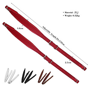 VGEBY Accordion Straps, Adjustable Accordion PU Shoulder Straps Accordion Strap Set for 16-120 Bass (Red)