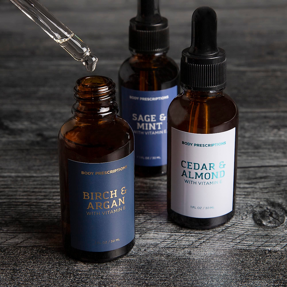 Body Prescriptions 3 Pc. Beard Oil For Men - Scented Conditioning Beard Growth Oil for Beard and Mustache Infused with Vitamin E for Men